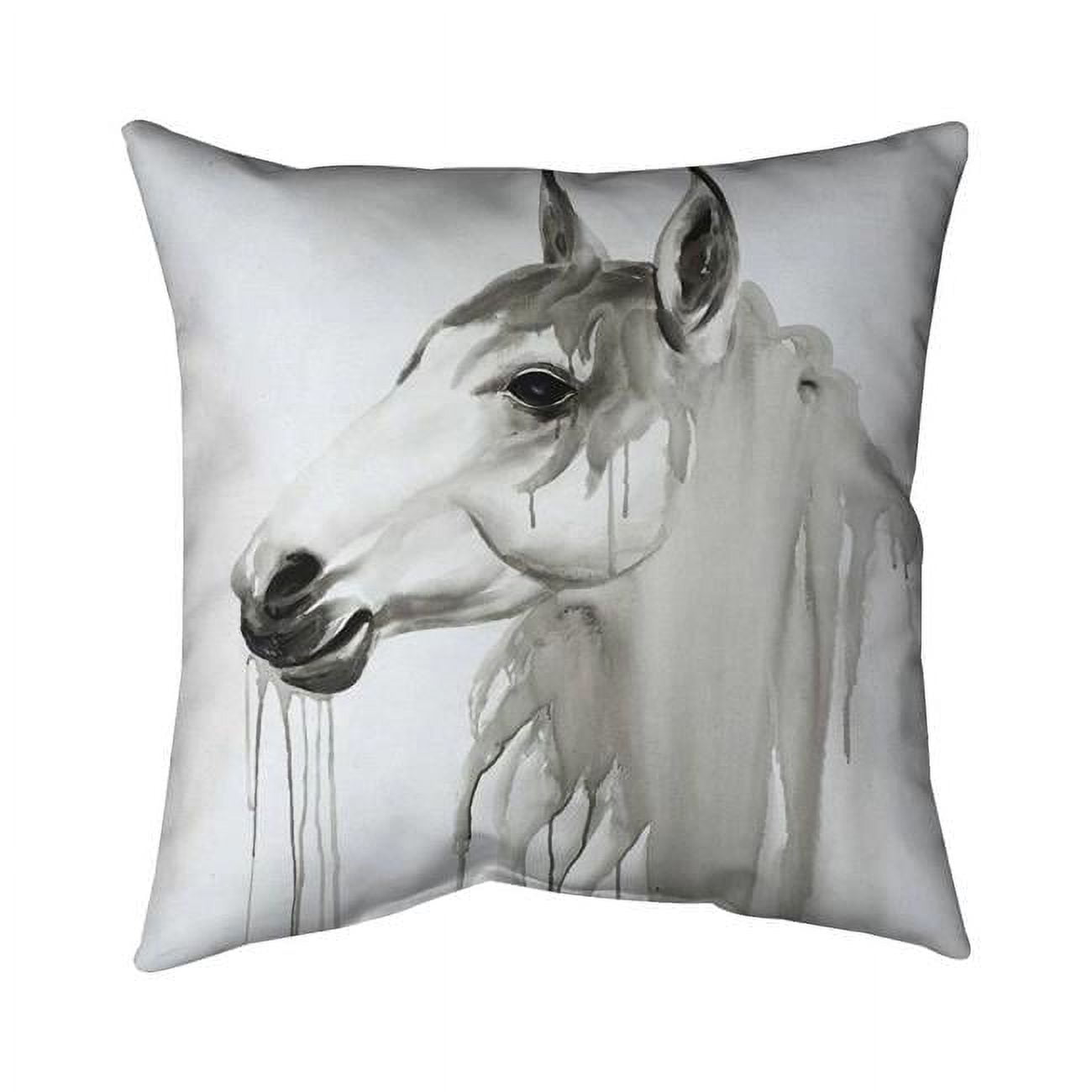 Begin Home Decor 5543-2020-AN248 20 x 20 in. Beautiful White Horse-Double Sided Print Indoor ...