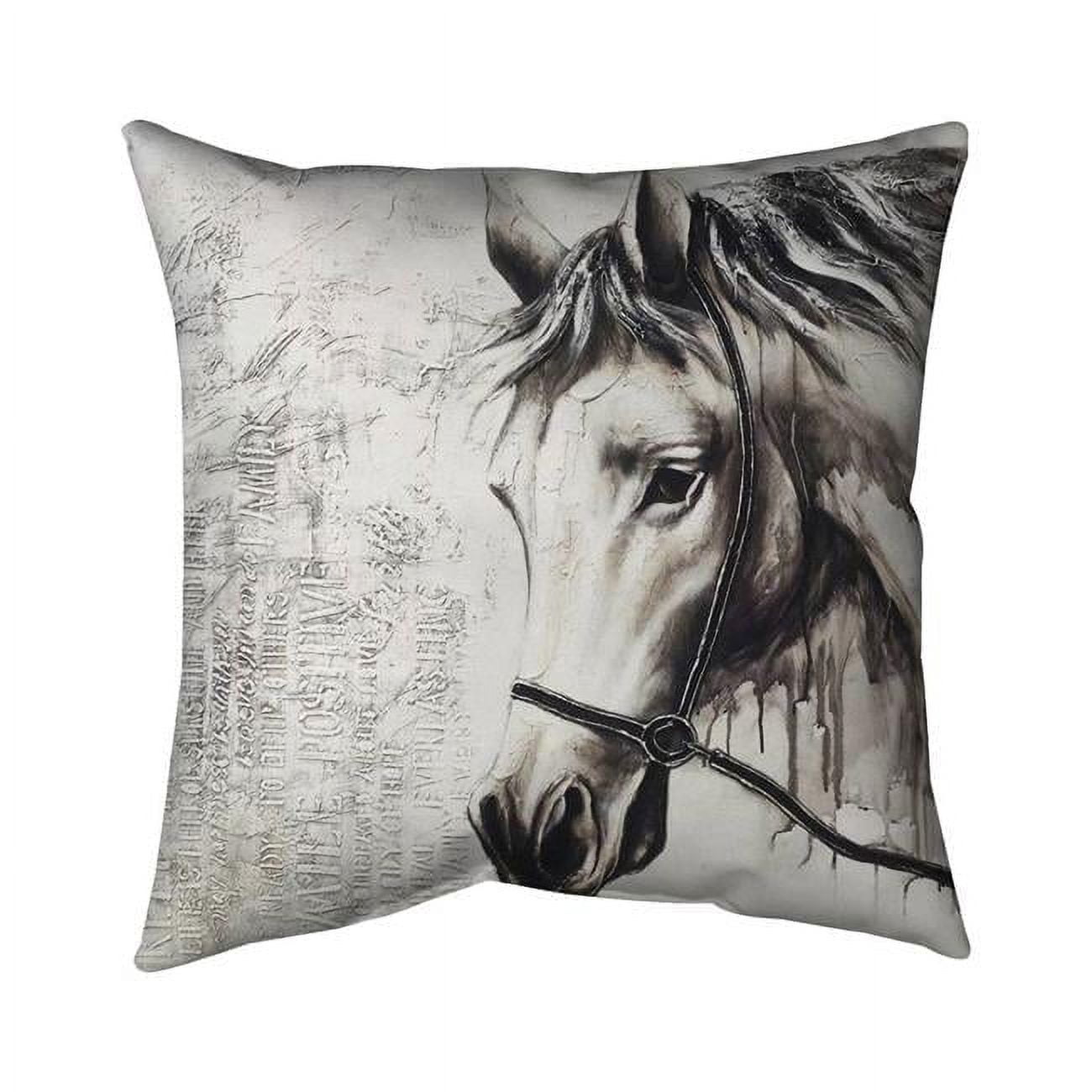 Begin Home Decor 5543-2020-AN69 20 x 20 in. Alpha The White Horse-Double Sided Print Indoor ...