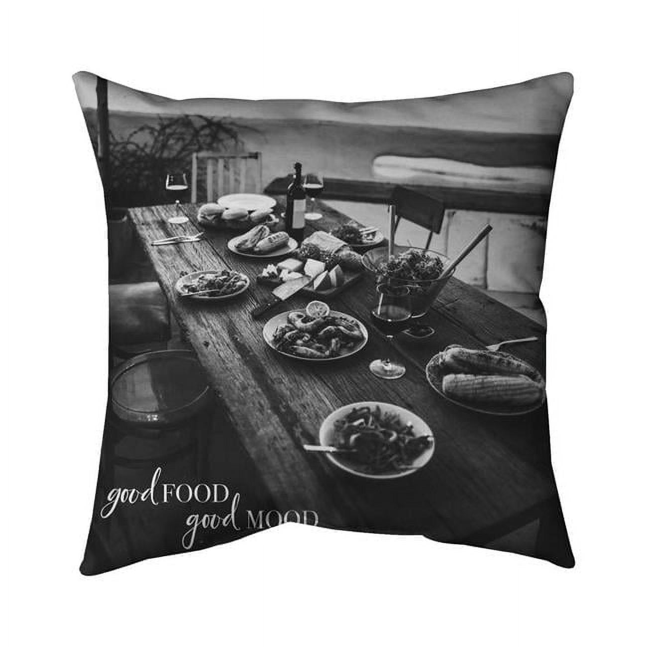 Begin Home Decor 5543-2626-PH17 26 x 26 in. Good Food Good Mood Gray ...