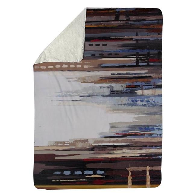Begin Home Decor 5545-6080-CI233 60 x 80 in. Abstract Buildings-Sherpa ...