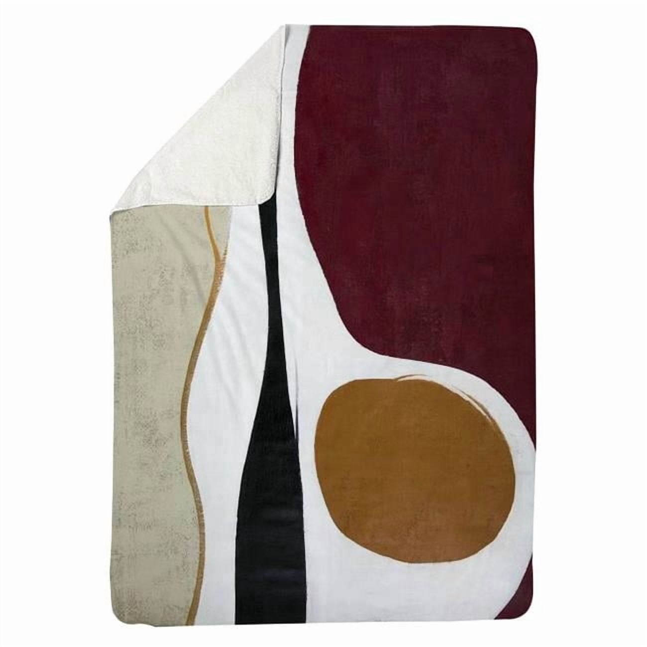 Begin Home Decor 5545-8060-AB117 60 x 80 in. Retro Abstract Red Sherpa ...