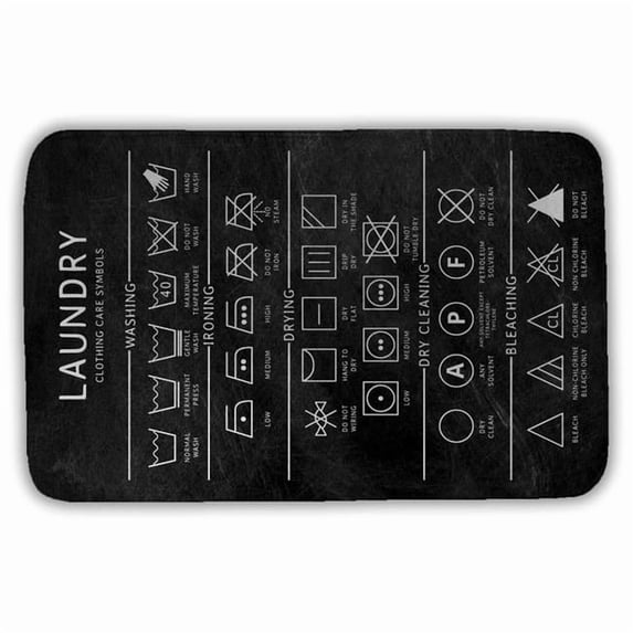 Begin Home Decor 5930-3421-TY24 21 x 34 in. Laundry Symbols Bath Mat ...