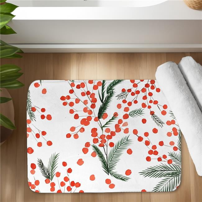 Begin Home Decor C1BM17242Q37QV 17 x 24 in. Mistletoe Leaf Pattern Bath ...