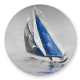 Begin Home Decor C1COAR558OUY7R 5 x 5 ft. Gray & Blue Boat Sailing Rug ...