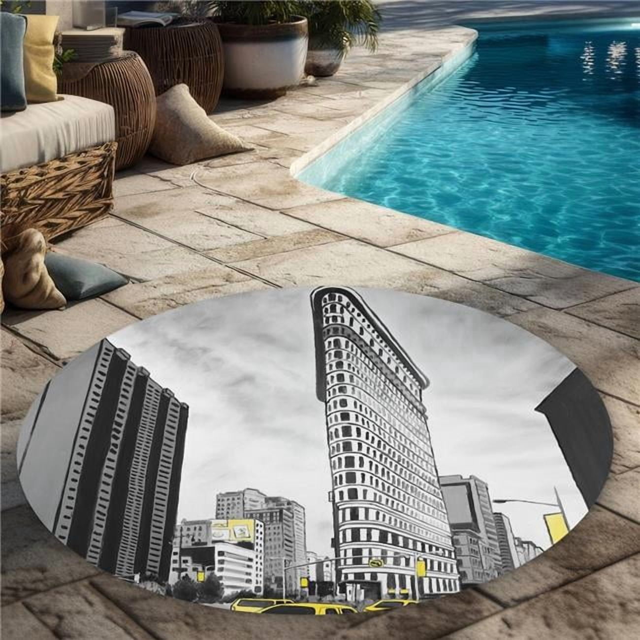 Begin Home Decor C1COAR55G7S7W0 5 x 5 ft. Outline of Flatiron Building ...