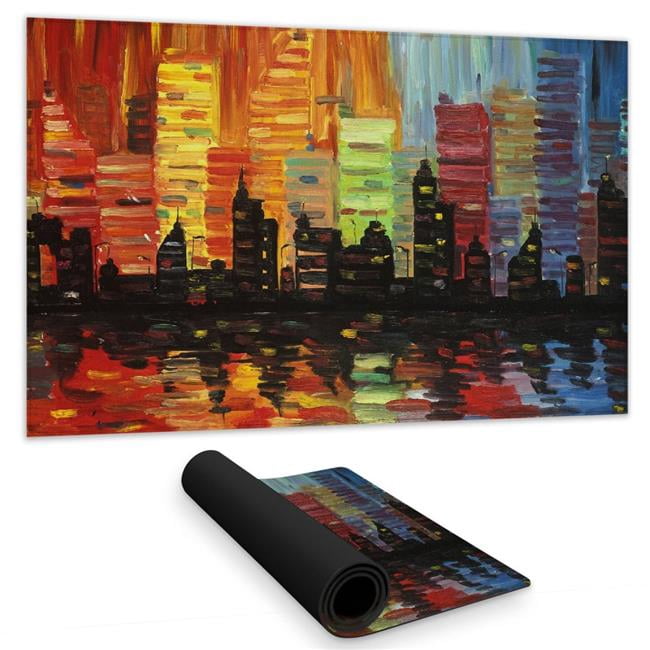 Begin Home Decor C1DM14246CGXZW 14 x 24 in. Colorful Cityscape Desk Mat ...