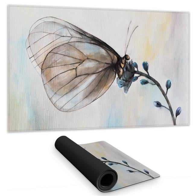 Begin Home Decor C1DM14249V7GXD 14 x 24 in. Butterfly on Blue Flowers ...