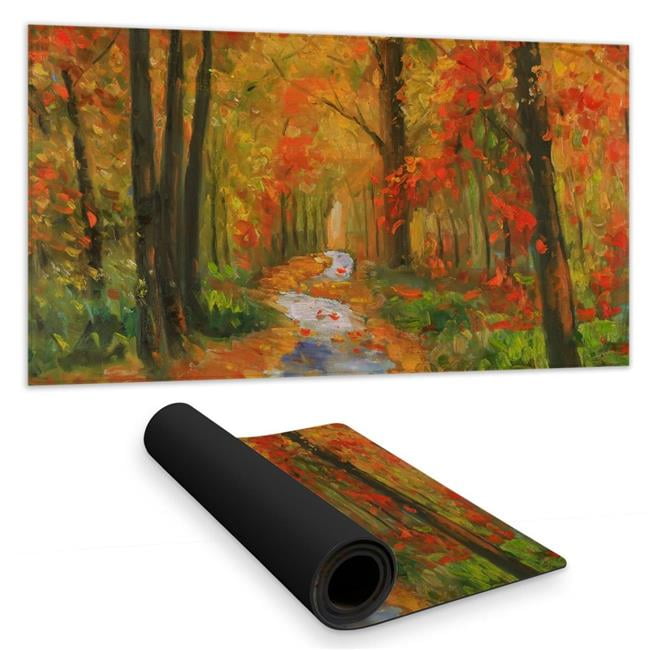 Begin Home Decor C1DM15315WBBJB 16 x 32 in. Autumn Trail Orange Desk ...