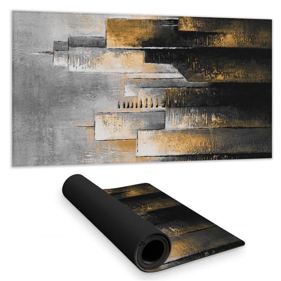 Begin Home Decor C1DM1531OS7B36 16 x 32 in. Abstract Skyline Gray Desk ...