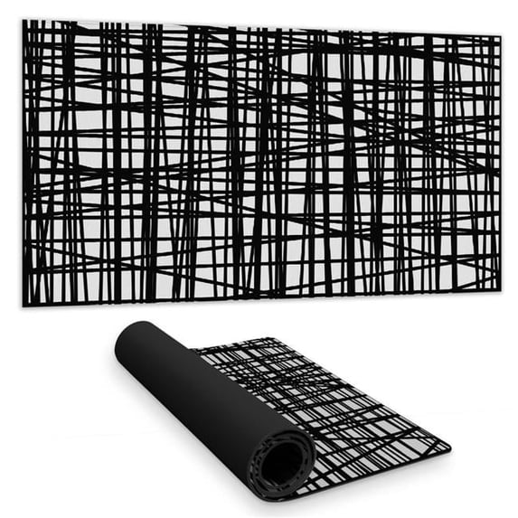 Begin Home Decor C1DM1531W027WJ 16 x 32 in. Abstract Shapes White Desk ...