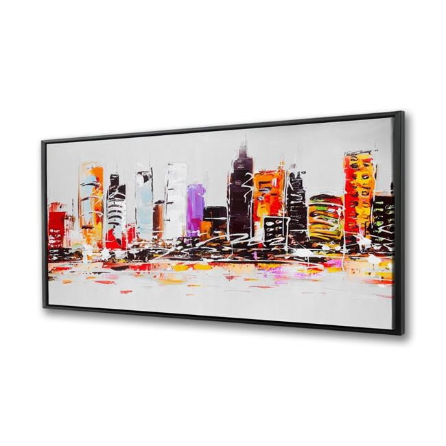 Begin Home Decor C1FC2448WIOJ55 24 x 48 in. Abstract City in Bright ...