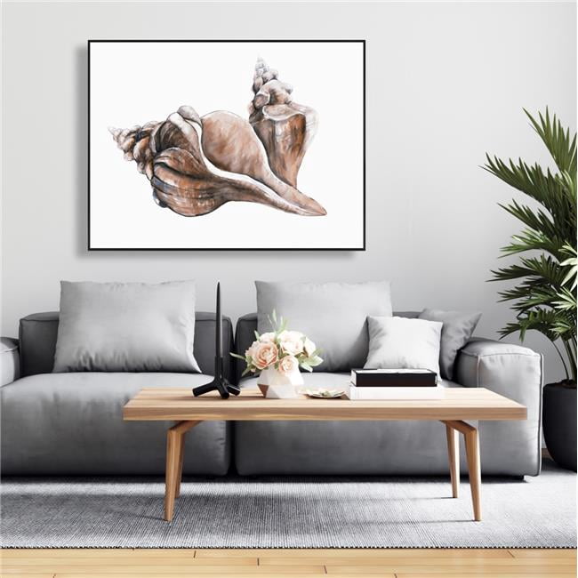 Begin Home Decor C1FC3648AMVYON 36 x 48 in. Coral Horse Conch Seashells ...