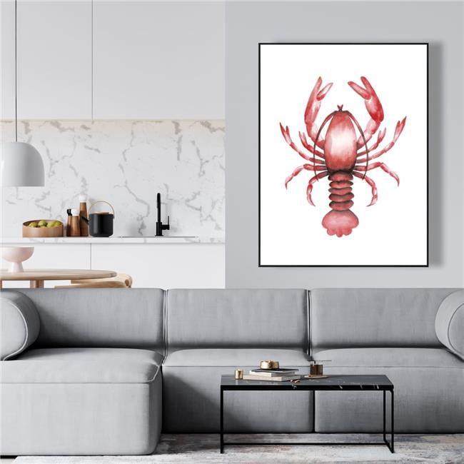 Begin Home Decor C1FC3648LB21I1 36 x 48 in. Lobster Red Coastal Framed ...