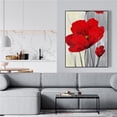 Begin Home Decor C1FC3648ZIQJ19 36 x 48 in. Red Flowers on Gray ...