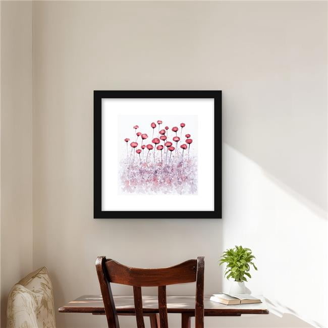 Begin Home Decor C1FM16164WUV21 16 x 16 in. Pink Flowers in A Field ...
