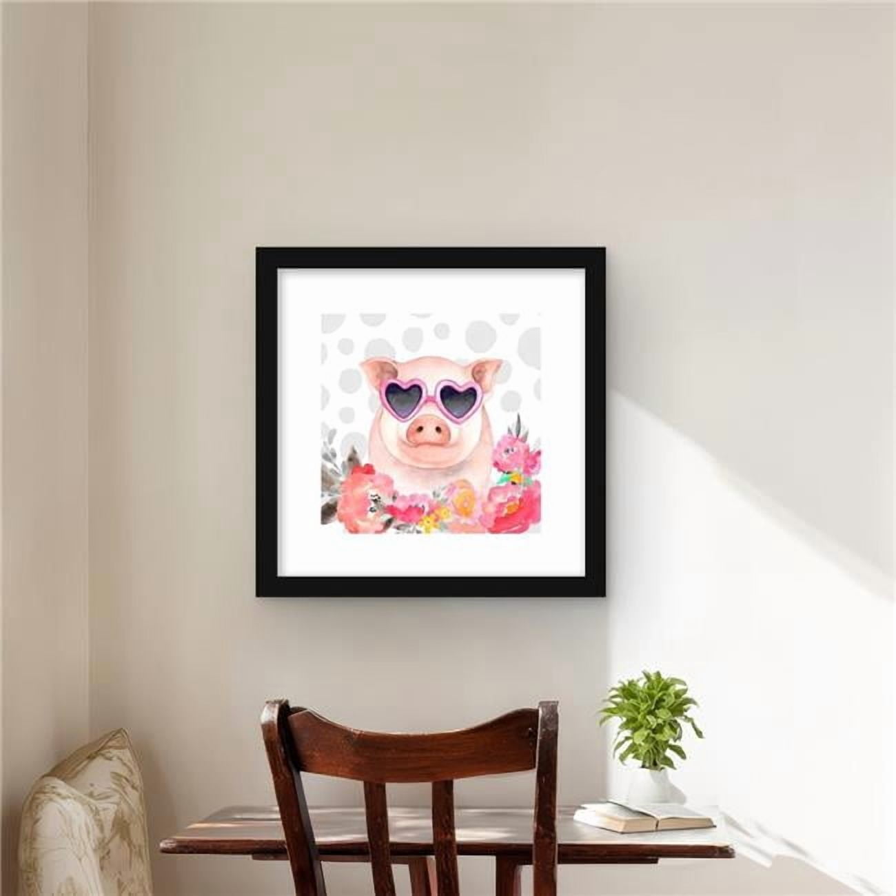 Begin Home Decor C1FM16169TNWUA 16 x 16 in. Little Pig in Love - Framed ...