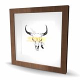 Begin Home Decor C1FM1616CQOL8H 16 x 16 in. Cow Skull with Feather ...