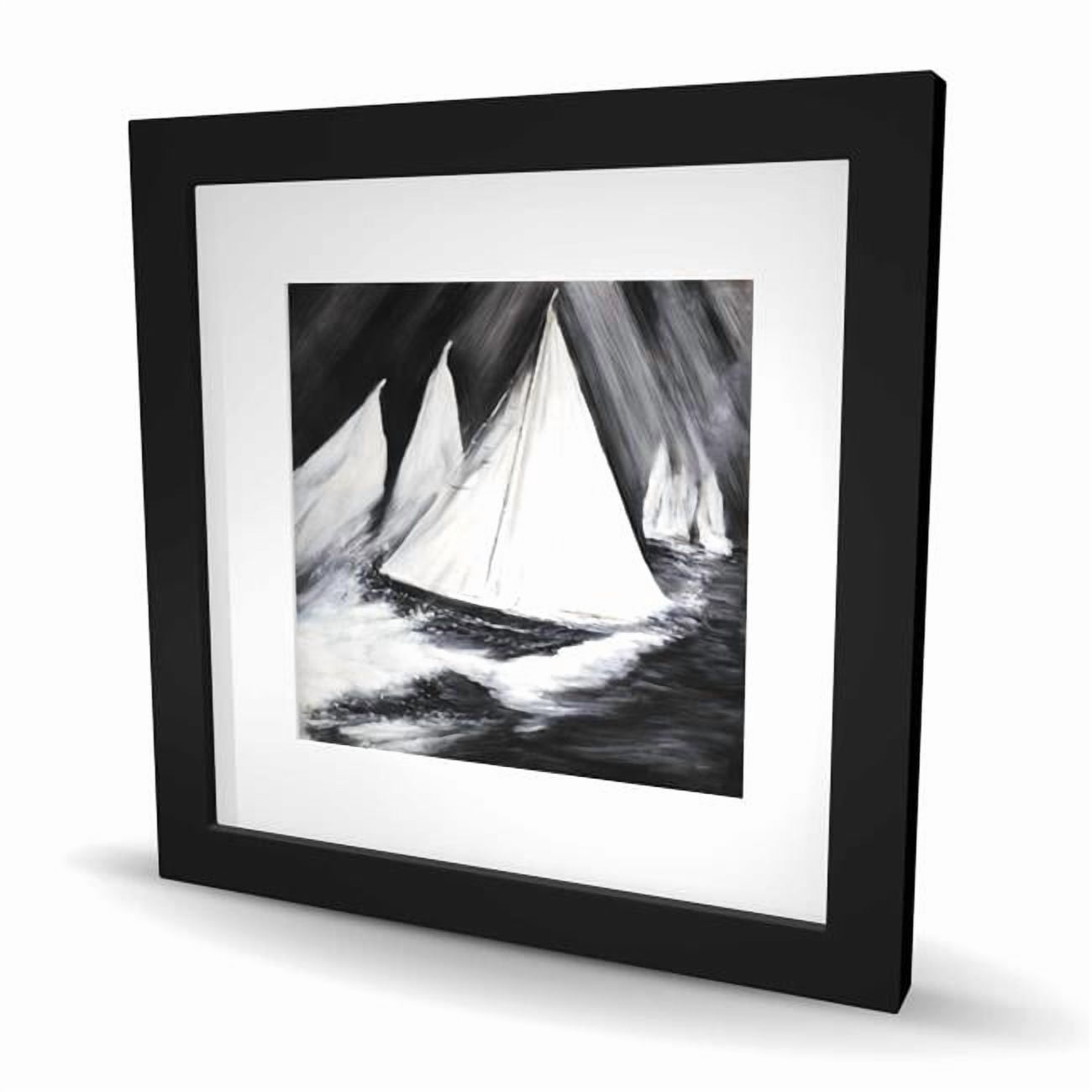 Begin Home Decor C1FM1616DIAZNI 16 x 16 in. Grayscale Boats in A Storm ...