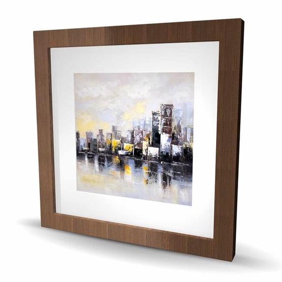 Begin Home Decor C1FM1616EB0FYQ 16 x 16 in. Abstract City in the ...