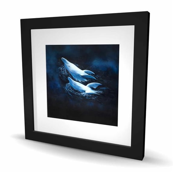 Begin Home Decor C1FM1616EH9FCH 16 x 16 in. Two Swimming Dolphins Print ...