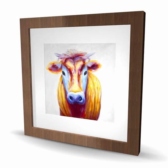 Begin Home Decor C1FM1616GY3ANG 16 x 16 in. Colorful Country Cow ...