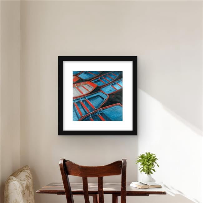 Begin Home Decor C1FM1616HBHSS1 16 x 16 in. Small Blue & Red Canoes ...