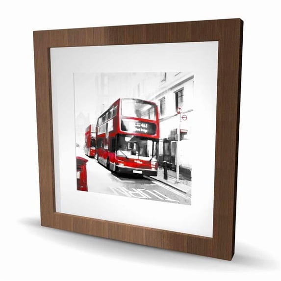 Begin Home Decor C1FM1616KHHYFL 16 x 16 in. Red Bus Londoner - White ...
