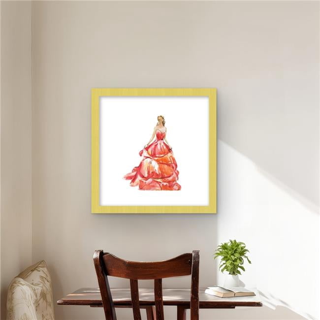 Begin Home Decor C1FM1616RQUEGR 16 x 16 in. Beautiful Red Prom Dress ...
