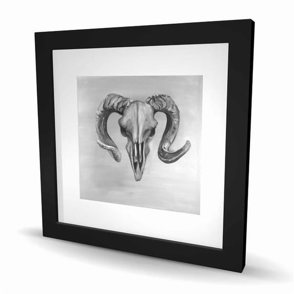 Begin Home Decor C1FM1616WV74GT 16 x 16 in. Grayscale Aries Skull ...