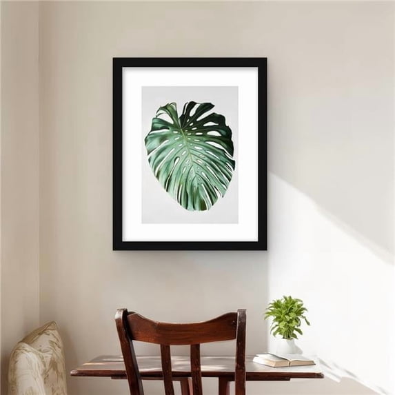 Begin Home Decor C1FM162077OSRA 16 x 20 in. Monstera Leaf Framed Matted ...