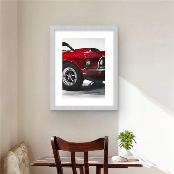 Begin Home Decor C1FM16207PS24C 16 x 20 in. Classic Red Car - Framed ...