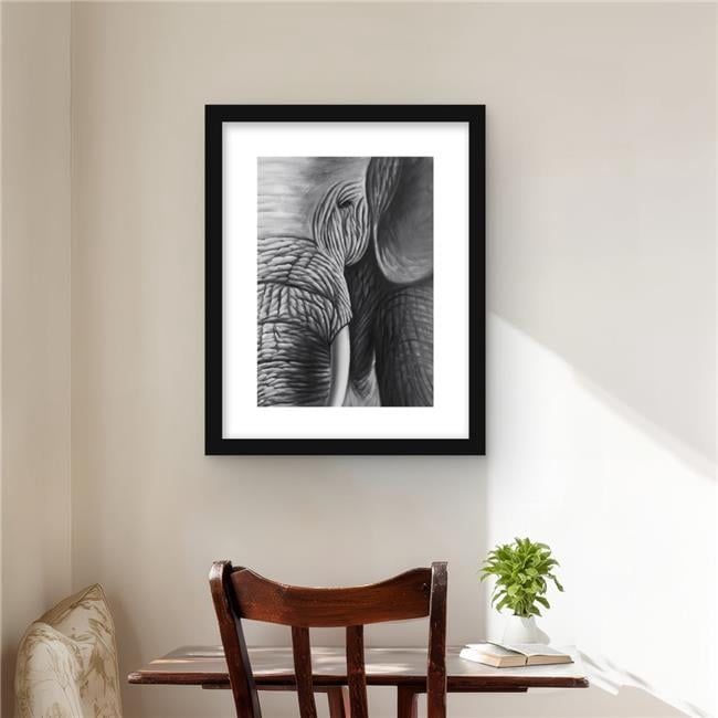 Begin Home Decor C1FM1620BBI1YN 16 x 20 in. Elephant Framed Matted ...
