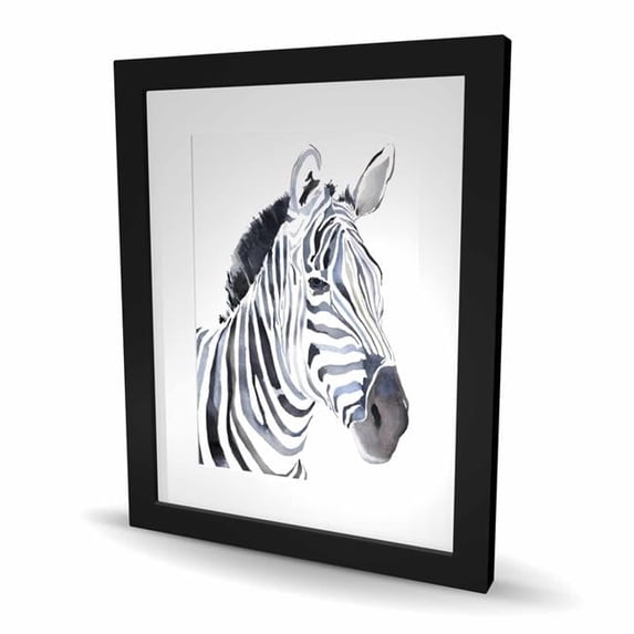 Begin Home Decor C1FM1620FR8WF3 16 x 20 in. Watercolor Zebra - Black ...