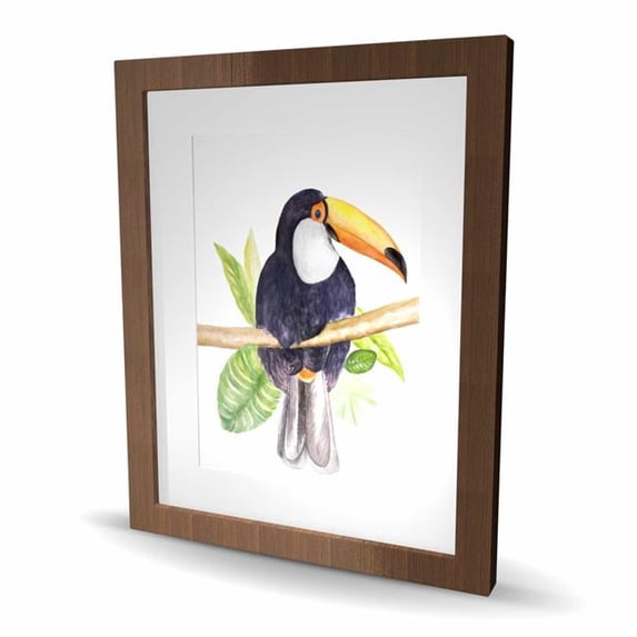Begin Home Decor C1FM1620K4BV0M 16 x 20 in. Toucan Purple Framed Matted ...
