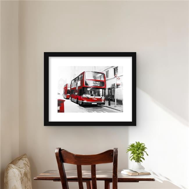 Begin Home Decor C1FM1620LUD62V 16 x 20 in. Red Bus Londoner - Gray ...