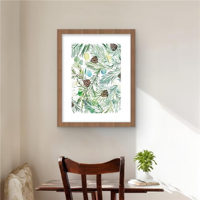 Begin Home Decor C1FM1620MHR5LC 16 x 20 in. Pine Cone Pattern Framed ...
