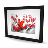 Begin Home Decor C1FM1620PVH2V2 16 x 20 in. Red Tulips - Framed Matted ...