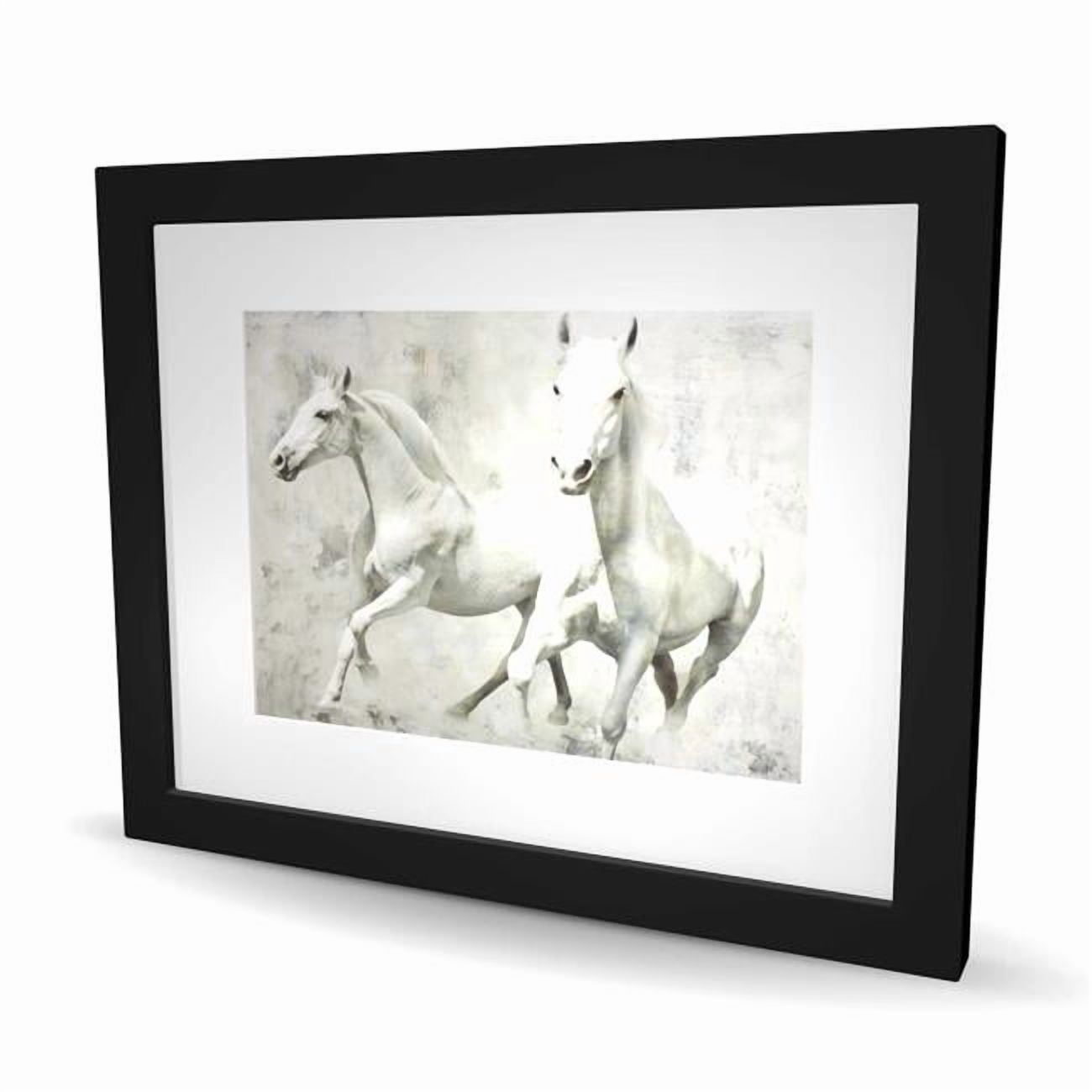 Begin Home Decor C1FM1620S77HG4 16 x 20 in. Two White Horses Running ...