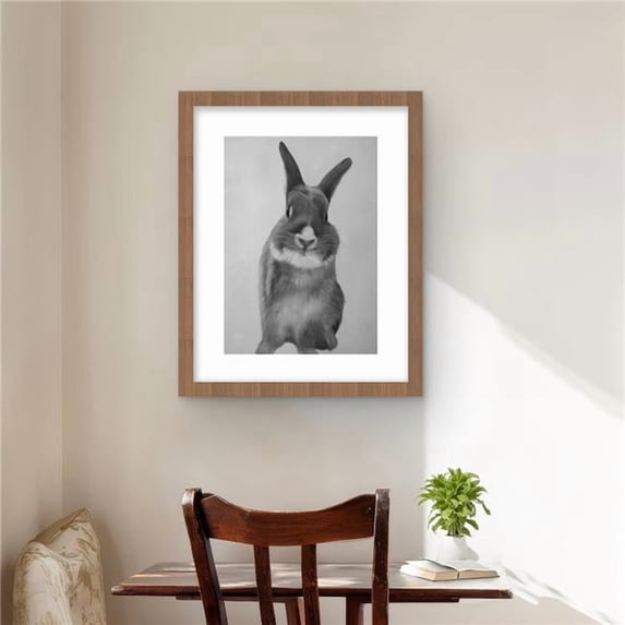Begin Home Decor C1FM1620VX9RL4 16 x 20 in. Funny Gray Rabbit - Framed ...