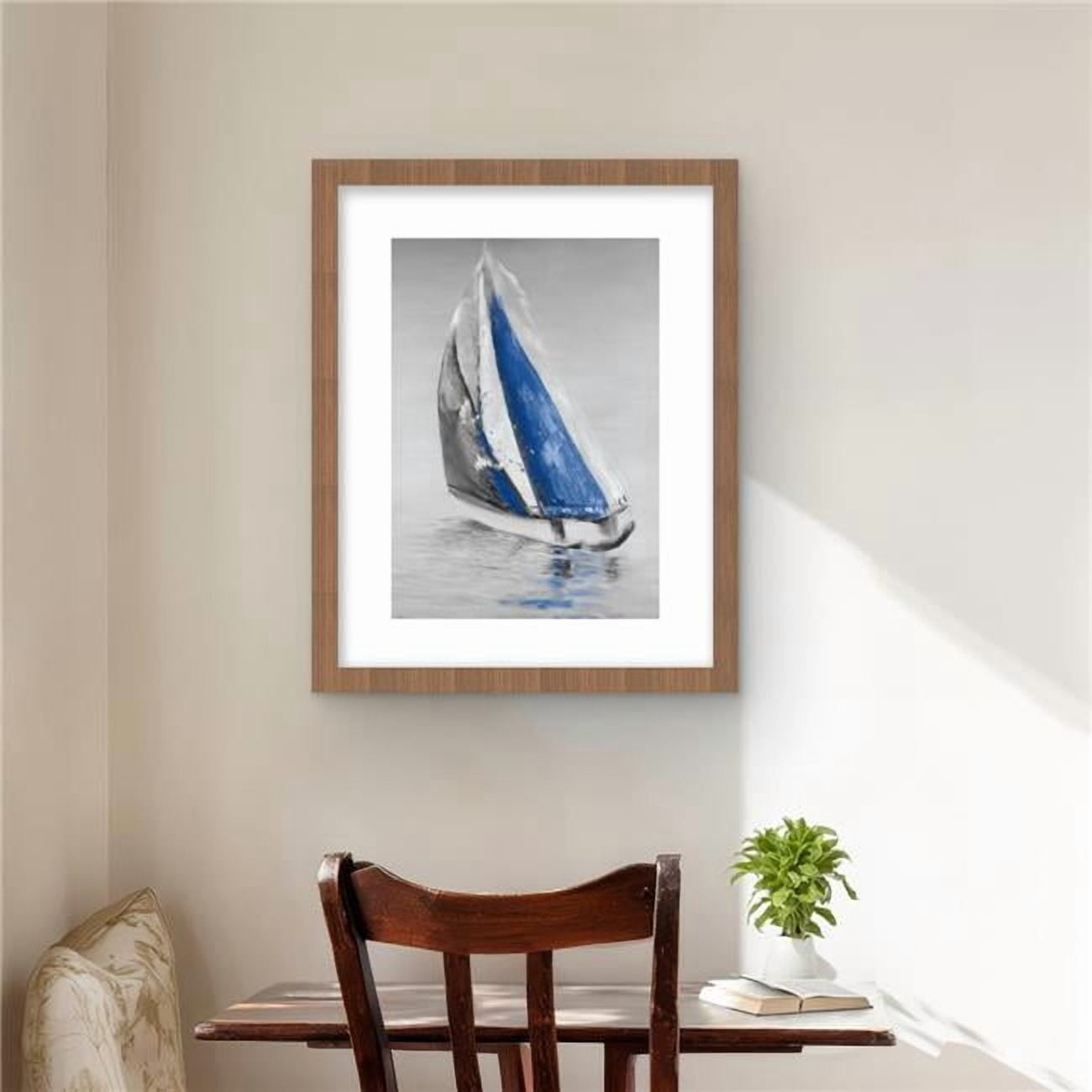 Begin Home Decor C1FM1620W39CQP 16 x 20 in. Gray & Blue Boat Sailing ...