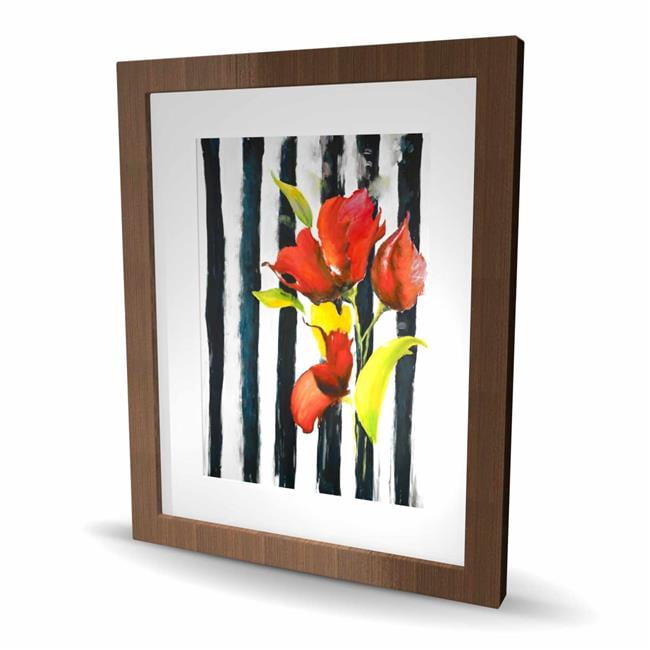 Begin Home Decor C1FM1620YOXLOY 16 x 20 in. Flowers on Black & White ...