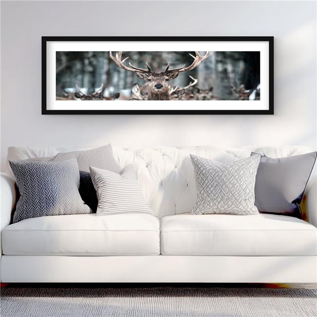 Begin Home Decor C1FM1648B74YNW 16 x 48 in. Stags - Livingroom Deer ...