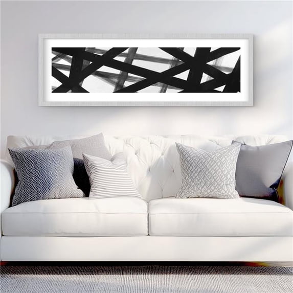 Begin Home Decor C1FM1648SCWFZF 16 x 48 in. Abstract Bold Lines ...