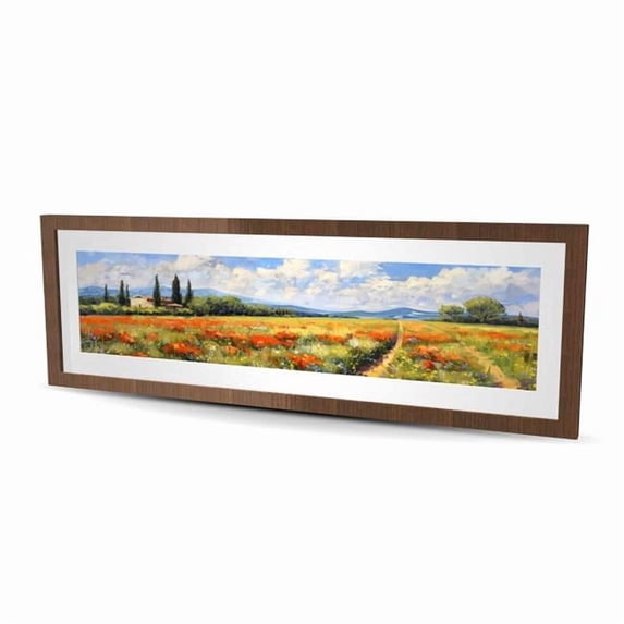 Begin Home Decor C1FM1648WJOHSF 16 x 48 in. Field Line - Yellow Framed ...