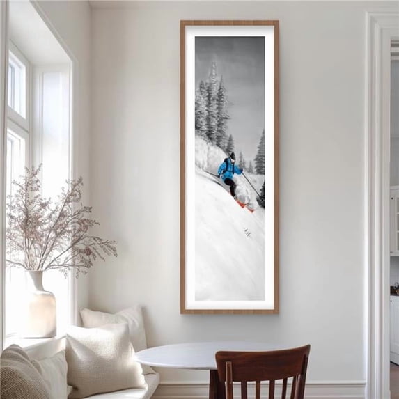 Begin Home Decor C1FM2060BJHAUB 20 x 60 in. Man Skiing in Mountain ...