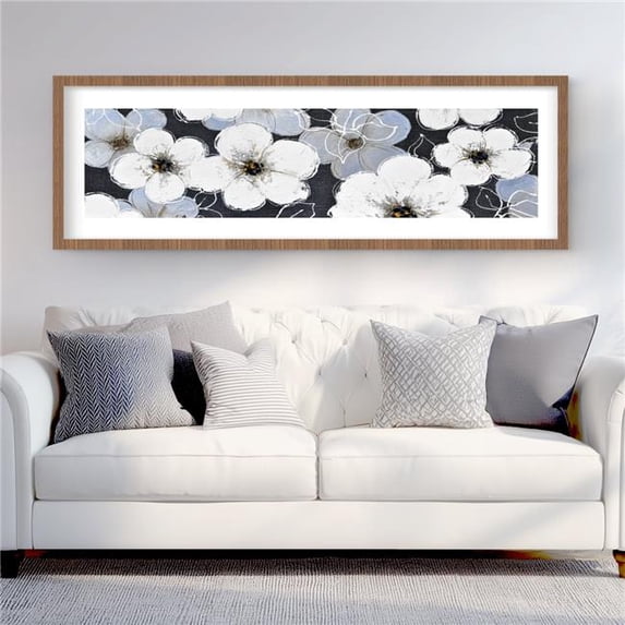 Begin Home Decor C1FM2060SRBWMF 20 x 60 in. White Flowers with Leaves ...