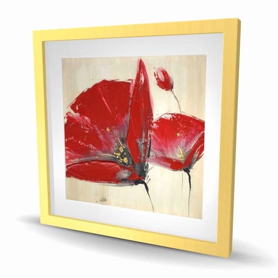 Begin Home Decor C1FM24240D17ZW 24 x 24 in. Three Red Flowers - Gray ...
