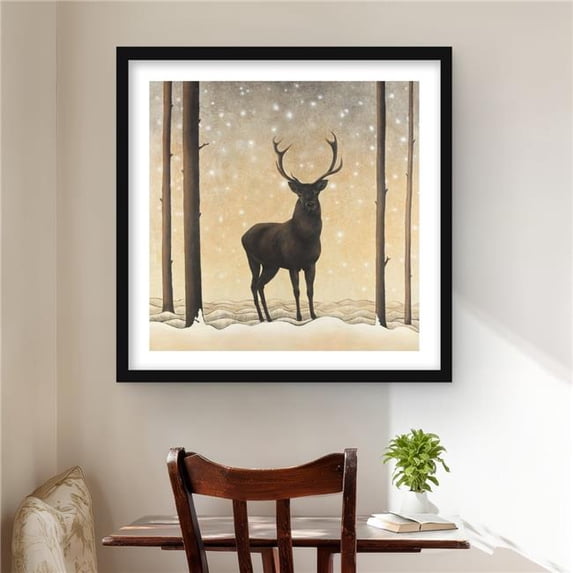 Begin Home Decor C1FM242427BBQD 24 x 24 in. Roe Deer in Winter - Rustic ...