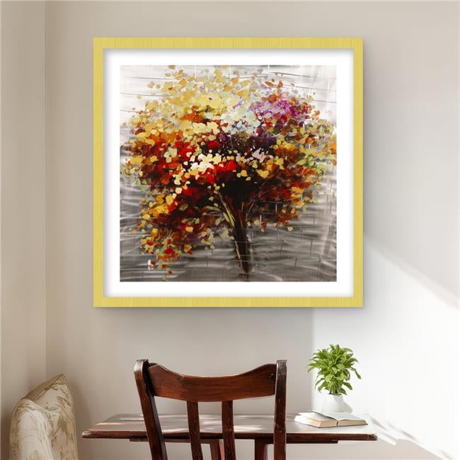 Begin Home Decor C1FM24244IBE7O 24 x 24 in. Abstract Colorful Tree ...
