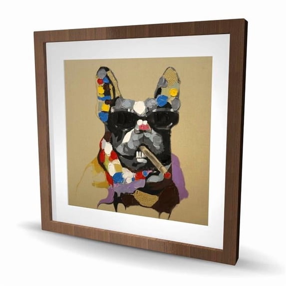Begin Home Decor C1FM24244TPL6K 24 x 24 in. Abstract Smoking Dog - Man ...